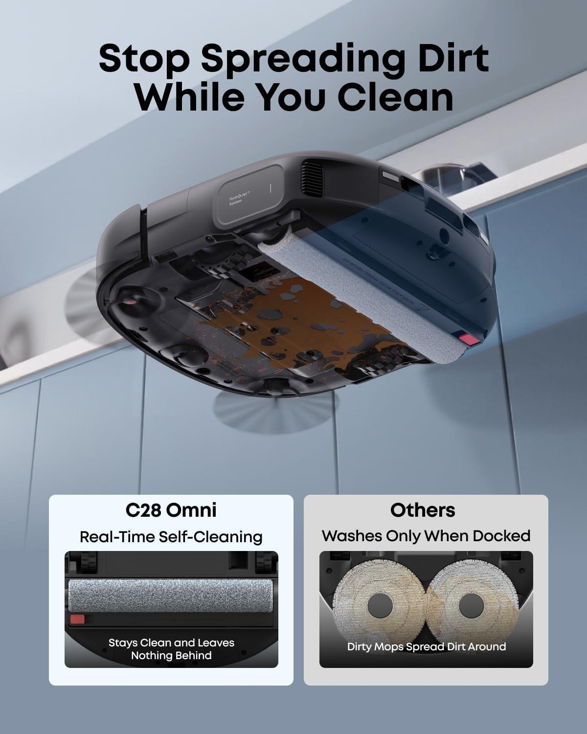 eufy X10 Pro Omni Robot Vacuum and Mop Combo, 8,000 Pa, Dual Mops with ...